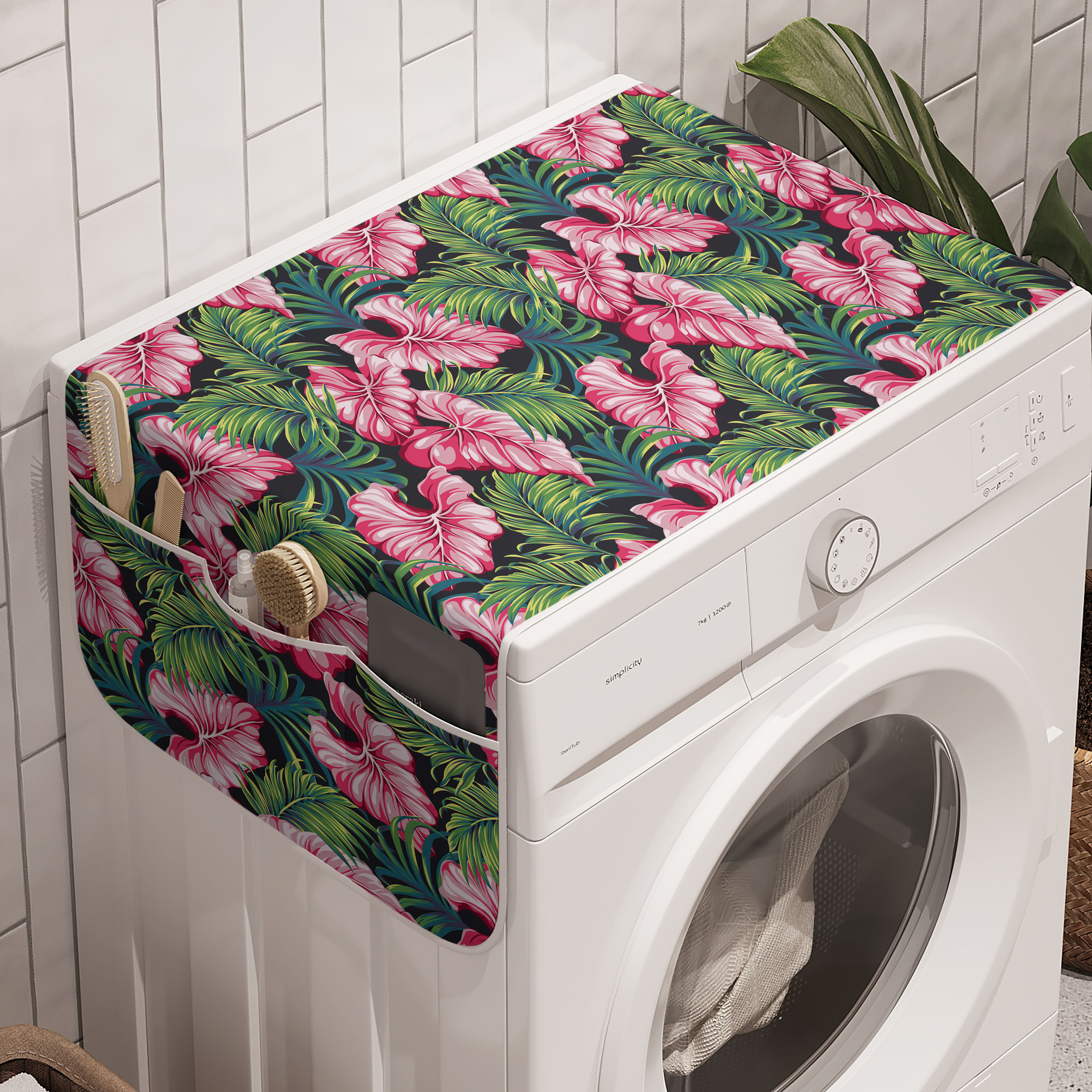 East Urban Home Monstera Washing Machine Organizer Pack of 2 47" x 18.5 ...