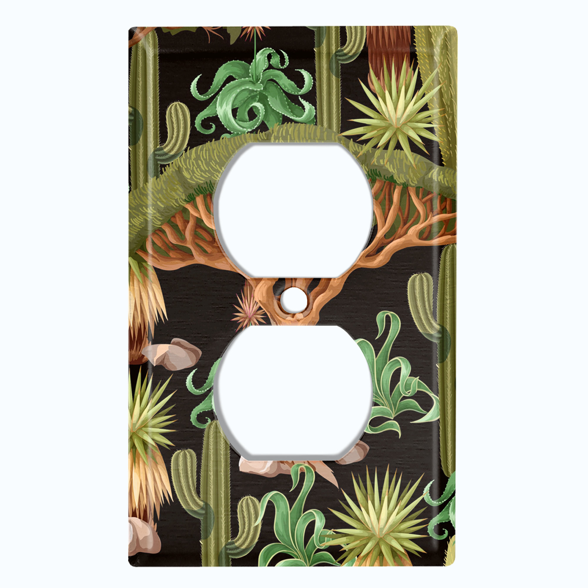 WorldAcc Metal Light Switch Plate Outlet Cover (Green Tree Desert Palm ...