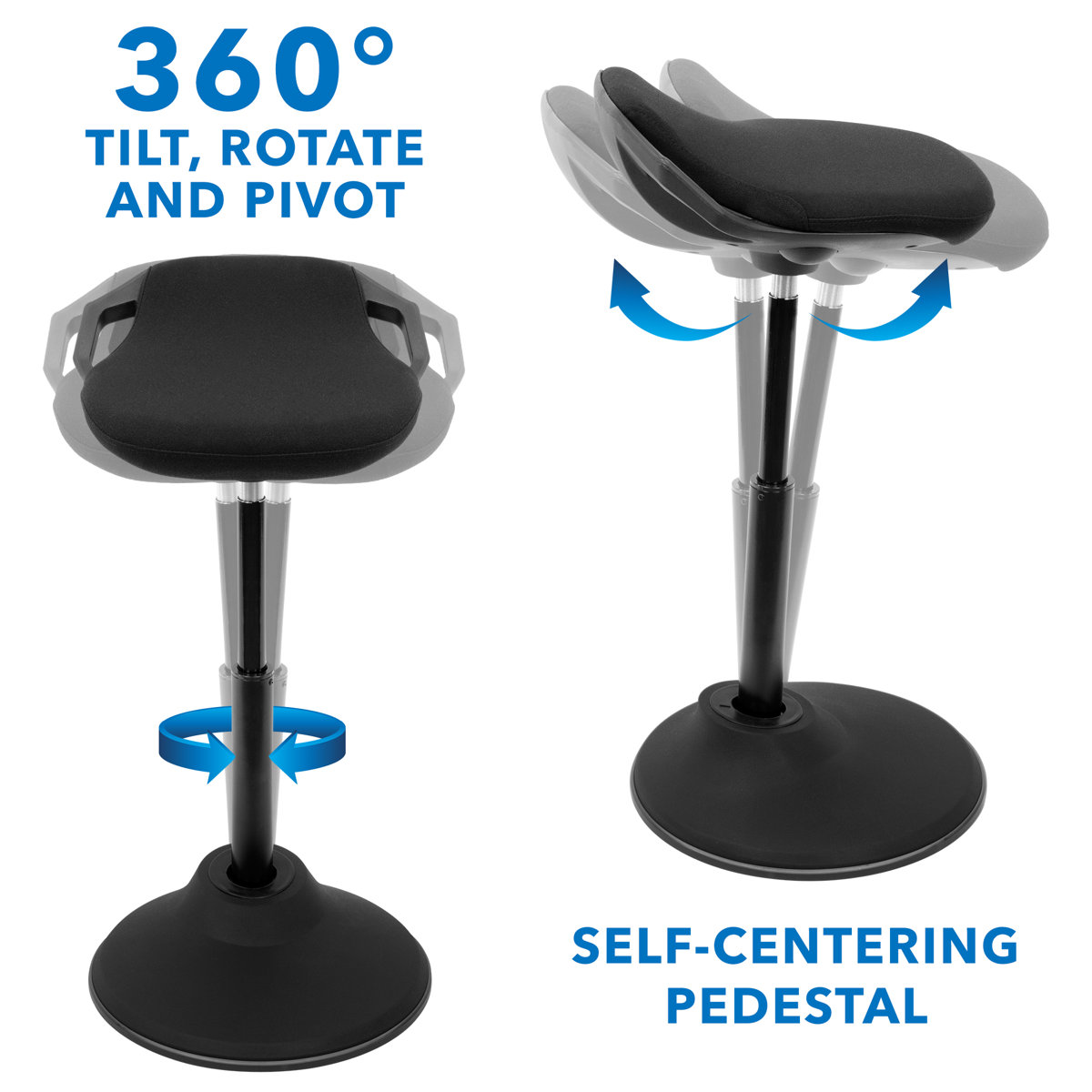 Mount-It! Height Adjustable Ergonomic Sit Stand Stool, Leaning Chair ...