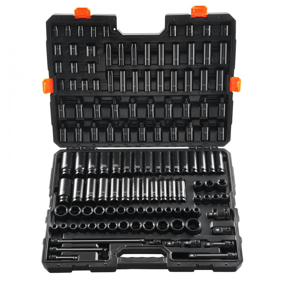 17 Stories Impact Sockets Set 130PCS 6-Point Drive Bit Ratchet Tool Kit ...