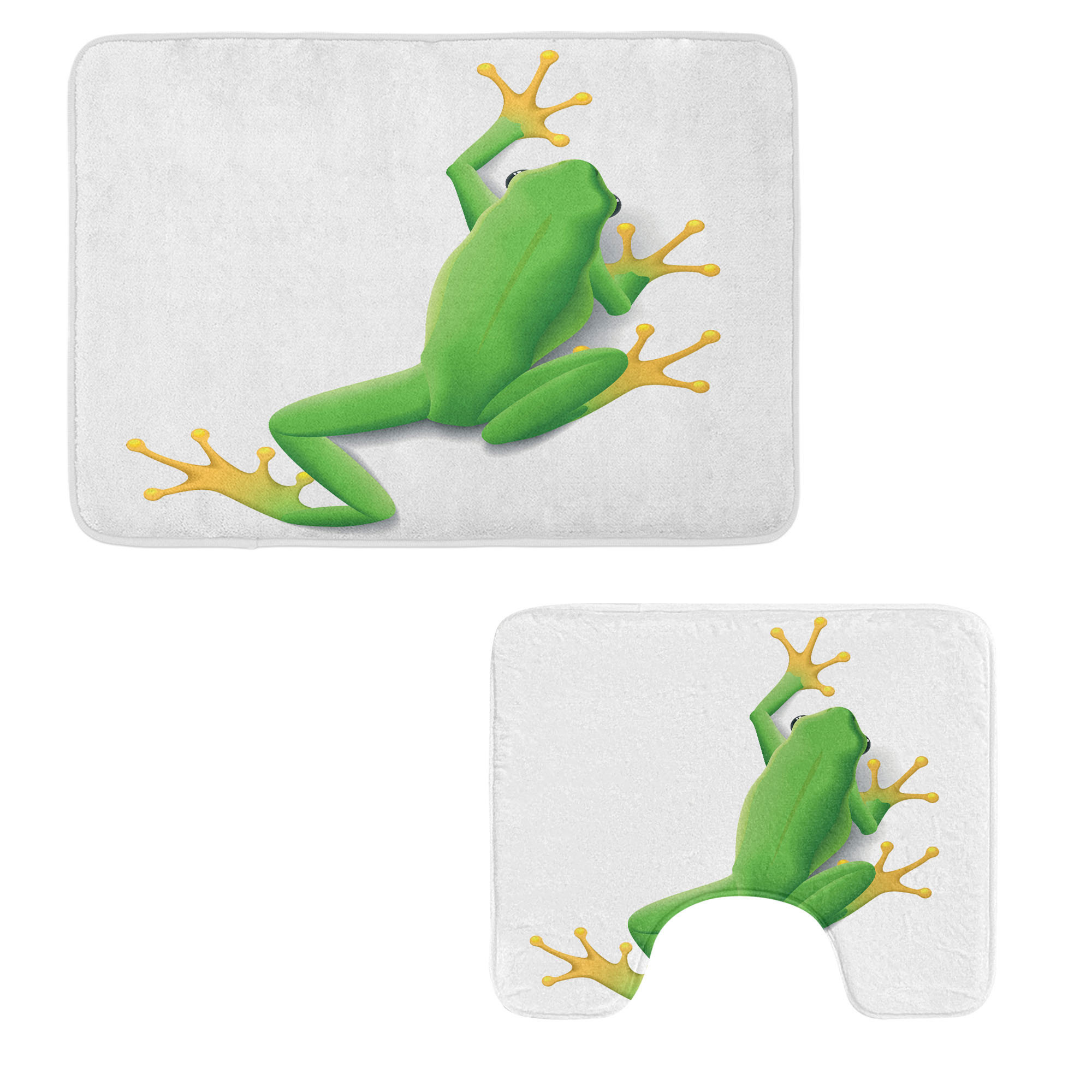 East Urban Home Frog Bathroom Rug Set 2 Pieces Rectangle & Contour Mats ...