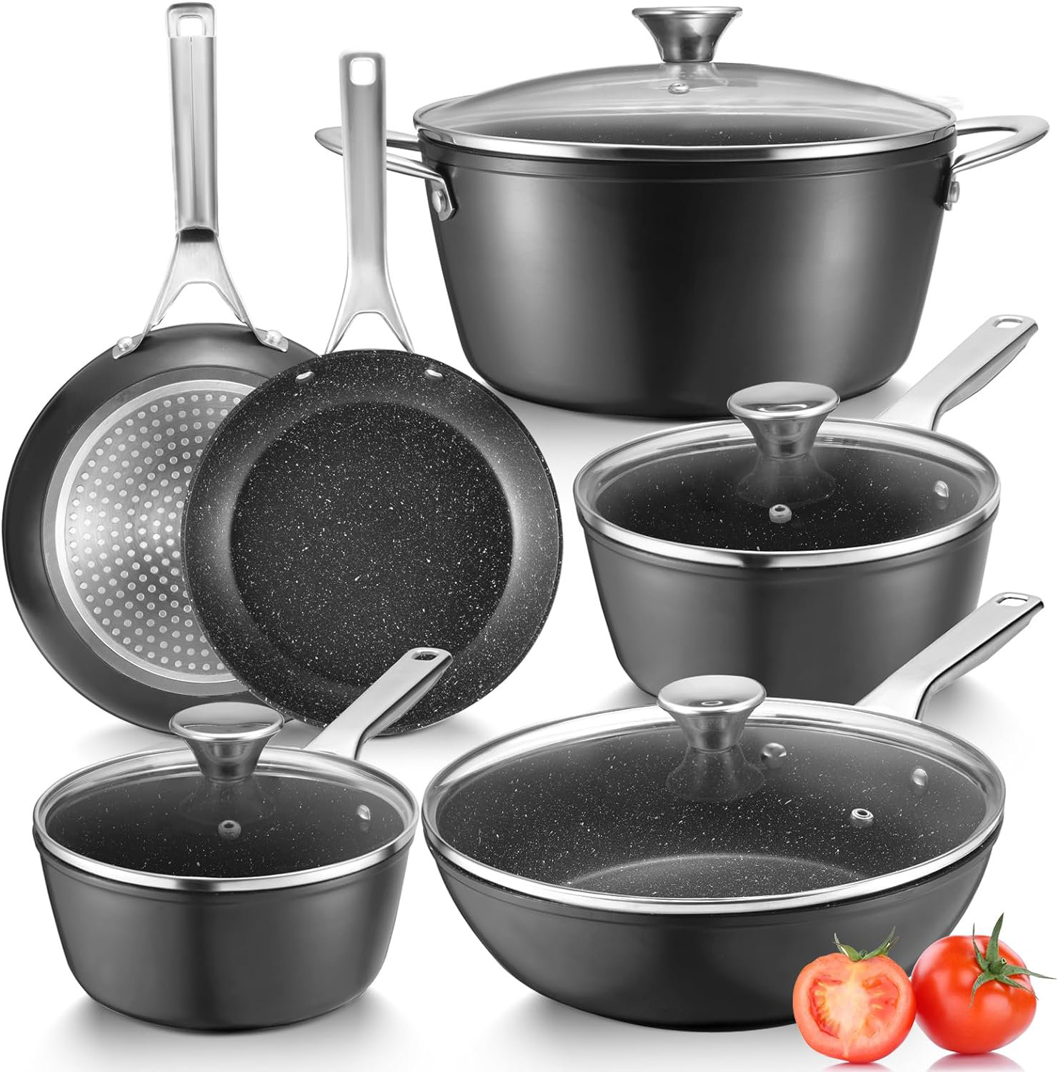 Kazoo 10 - Piece Non-Stick Aluminum Cookware Set | Wayfair