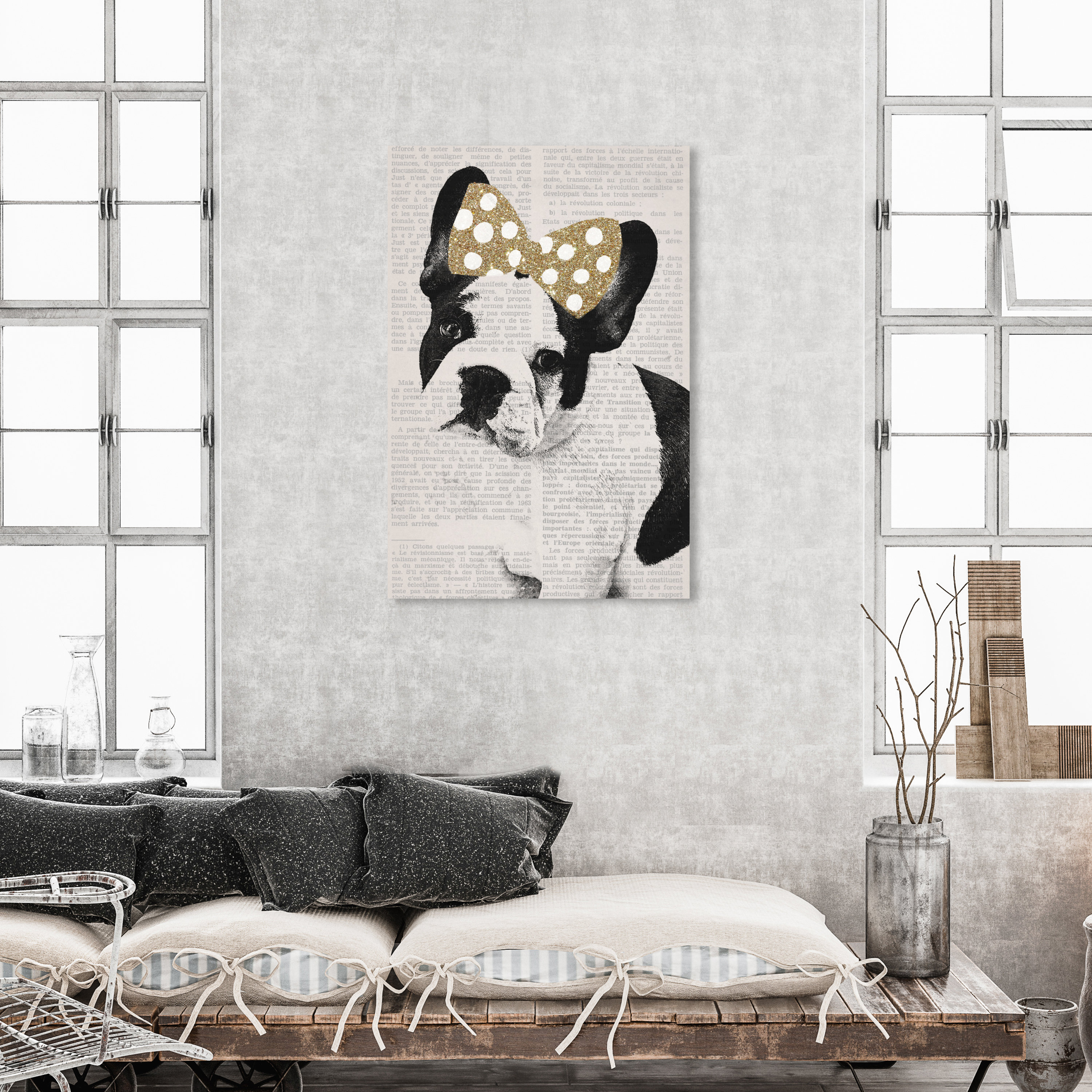 Gemma Violet 'Animals Golden Bow Pup Dogs And Puppies' Canvas Art ...