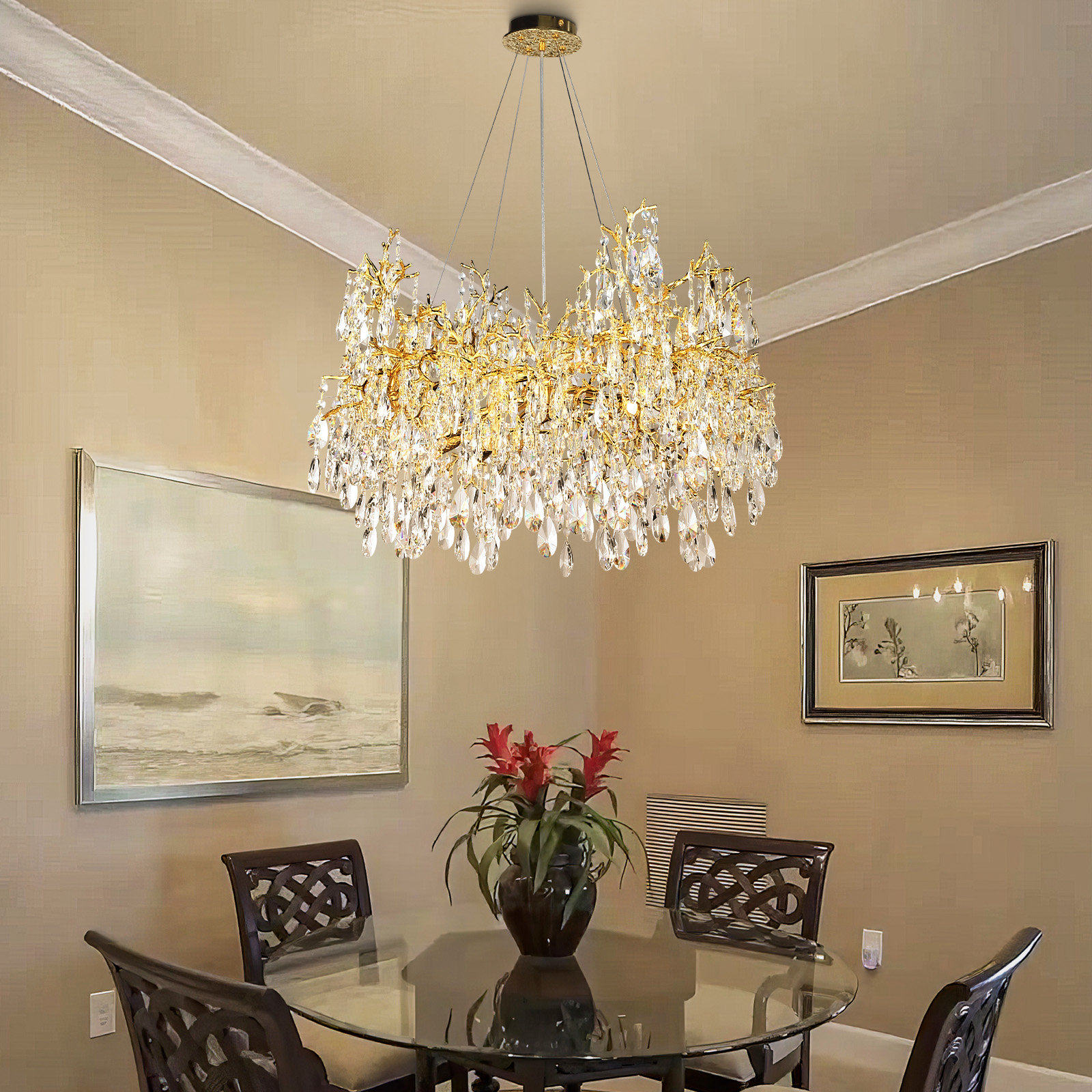 Rosdorf Park Larecia Crystal Chandeliers Tree Branch Chandelier Hanging ...