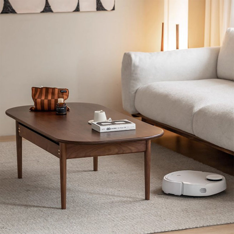 jessica Walnut High-end Simple Coffee Table Solid Wood Coffee Table ...