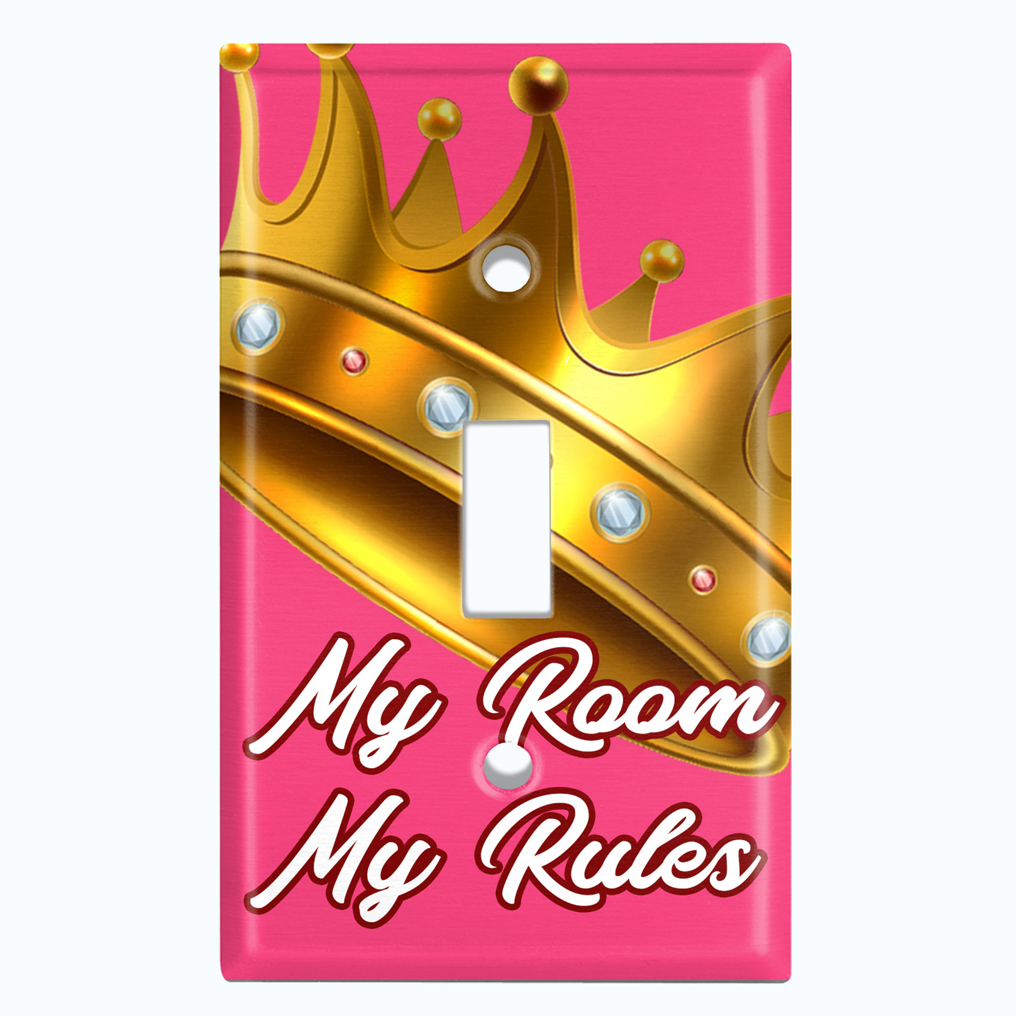 WorldAcc Metal Light Switch Plate Outlet Cover (My Room My Rules ...