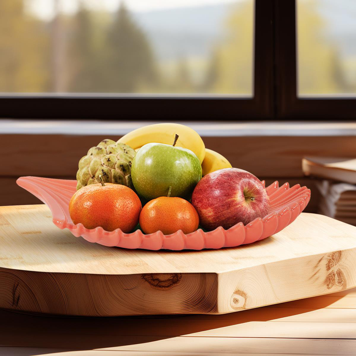 Ebern Designs Edwon Hand Finished Glossy Coral Textured Ceramic Tray ...