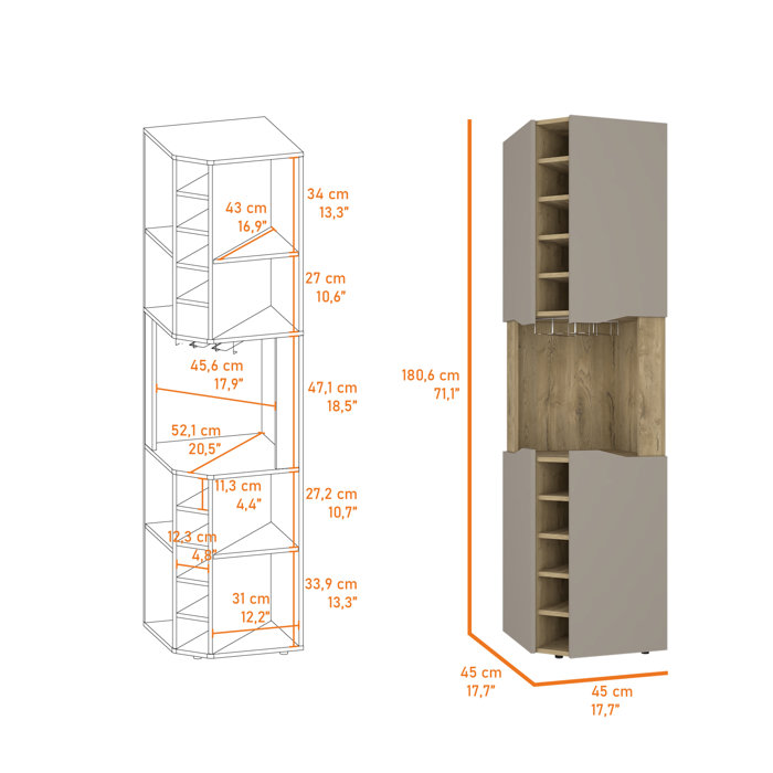 Ebern Designs Clirim 17.7'' Bar Cabinet | Wayfair