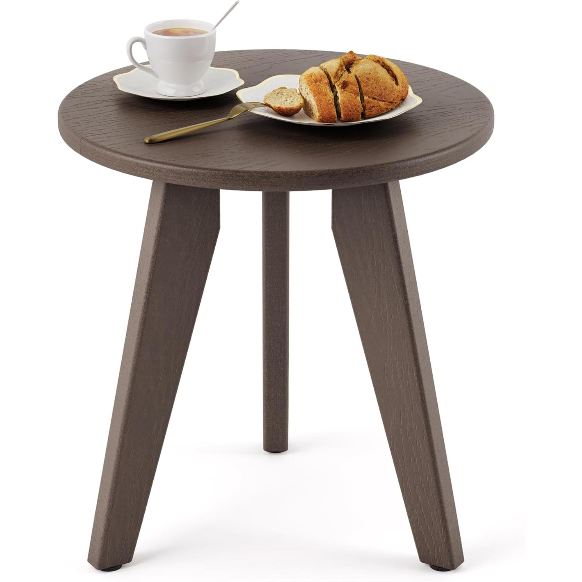 George Oliver Outdoor Side Table, HDPE Outdoor Table, Small Round Side ...