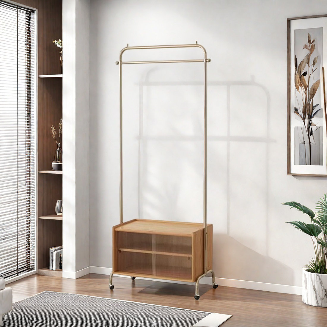 Ebern Designs 360° Mobile Coat Rack Large Dustproof Cabinet | Wayfair