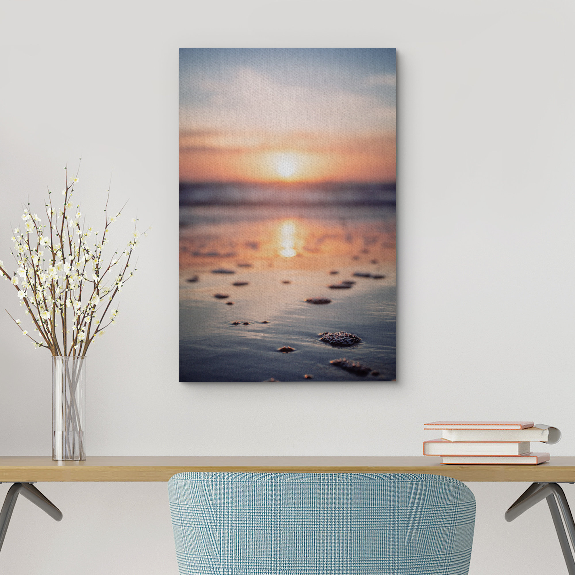 IDEA4WALL Coastal Beach Sunrise On The Beach Ocean Artwork Coastal ...