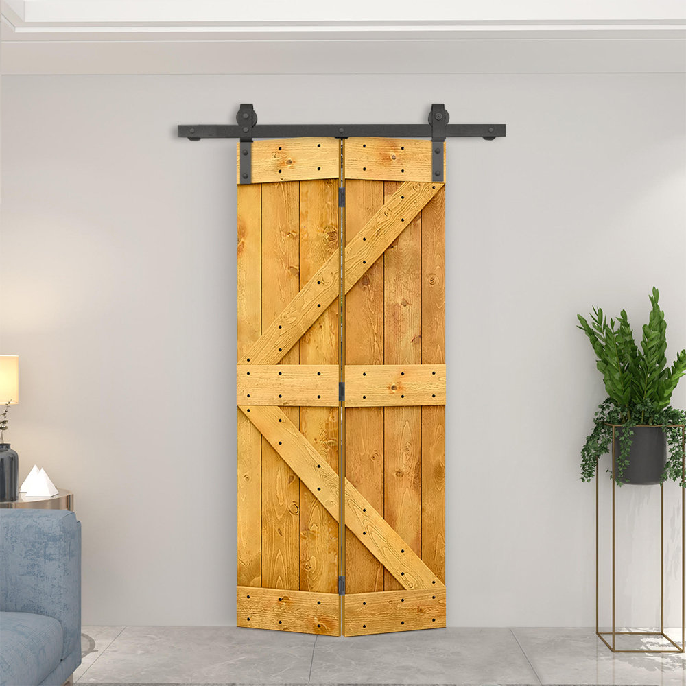 Calhome 84'' Solid Wood Barn Doors - Wayfair Canada