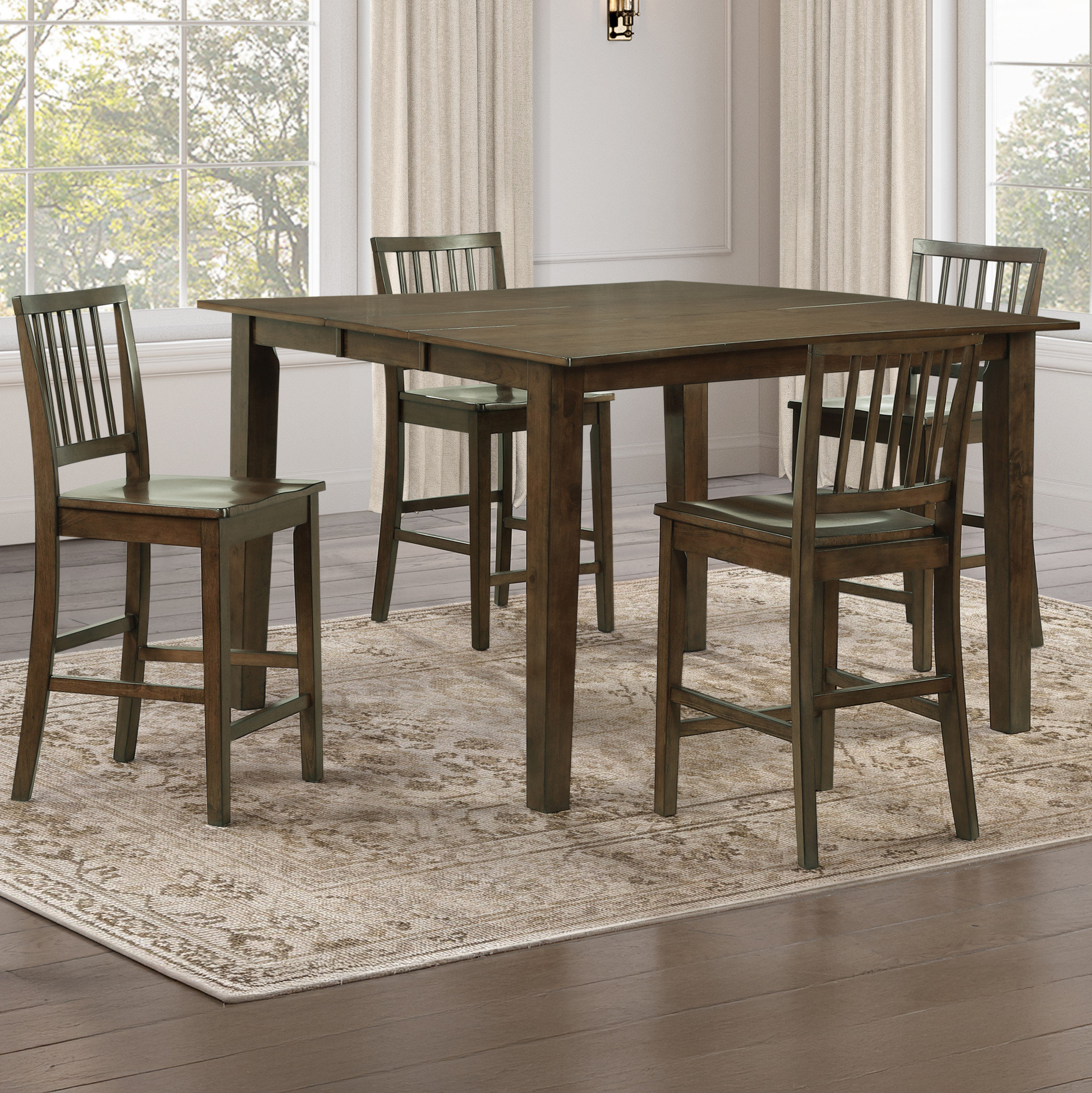 Lark Manor™ Manel Extendable Table Wood Dining Set & Reviews | Wayfair