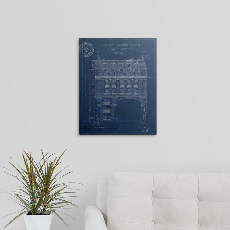 17 Stories 'Quai Henri Blueprint II' Graphic Art Print - Wayfair Canada