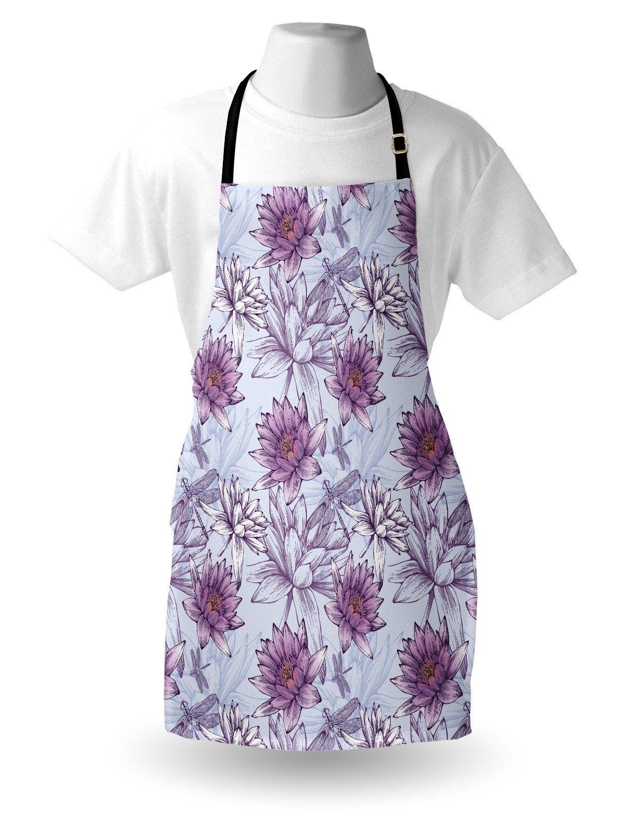 East Urban Home Nature Apron Unisex Water Lilies and Drogonflies Adult ...