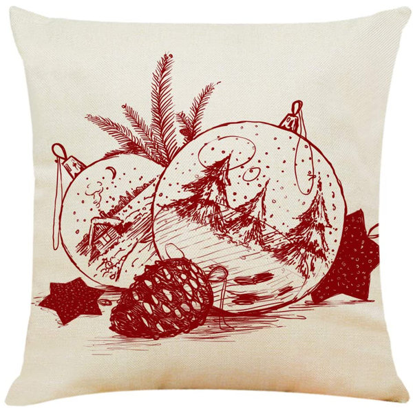 The Holiday Aisle® Nelsonia Christmas Pillow Cover Linen Abstract 18 ...