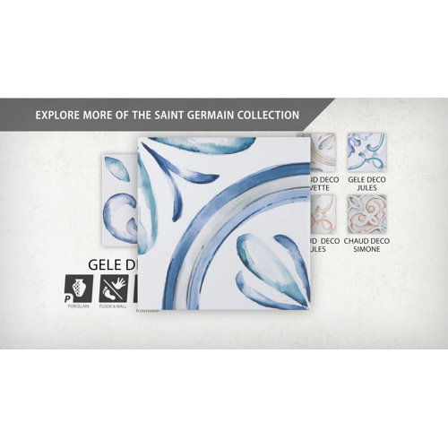 Merola Tile Saint Germain 6" x 6" Porcelain Singular Wall & Floor Tile ...