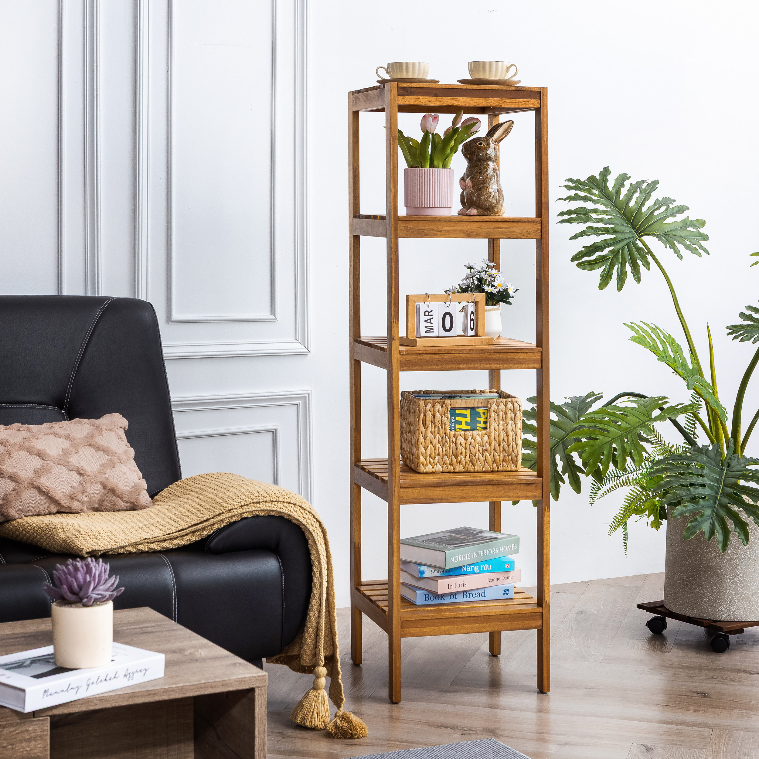 Lark Manor™ 5-Tier Acacia Wood Conner Rack & Reviews | Wayfair