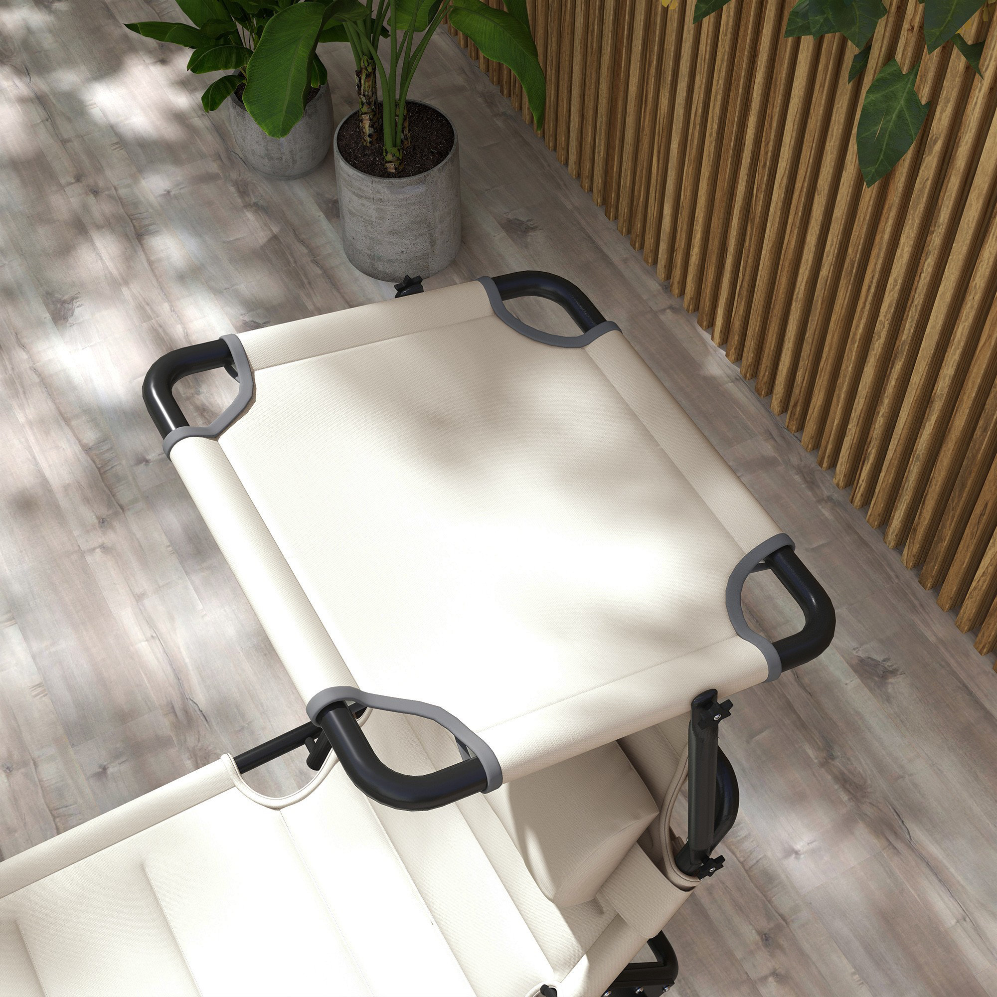 Arlmont & Co. Sundeck adjustable folding deck chair with awning roof ...