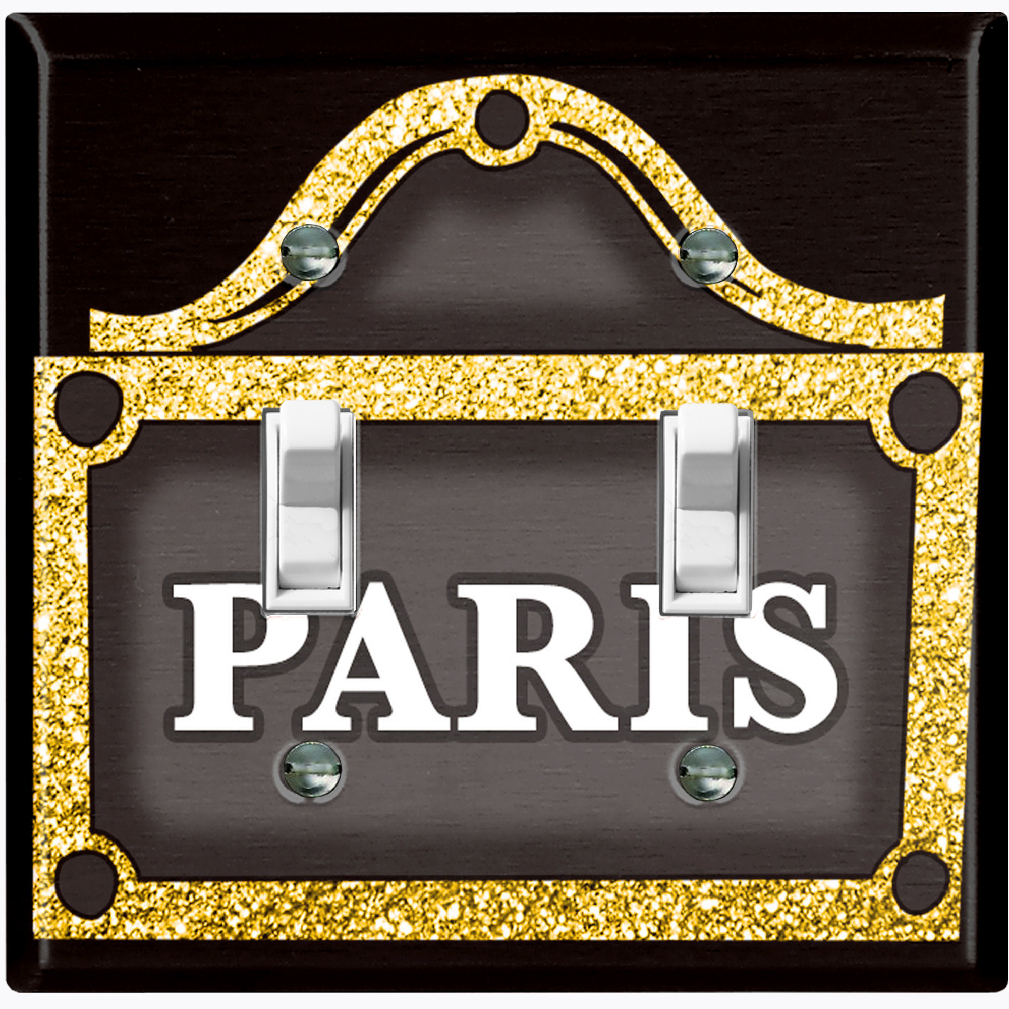 WorldAcc Paris Chest Box Frame 2-Gang Toggle Light Switch Wall Plate ...