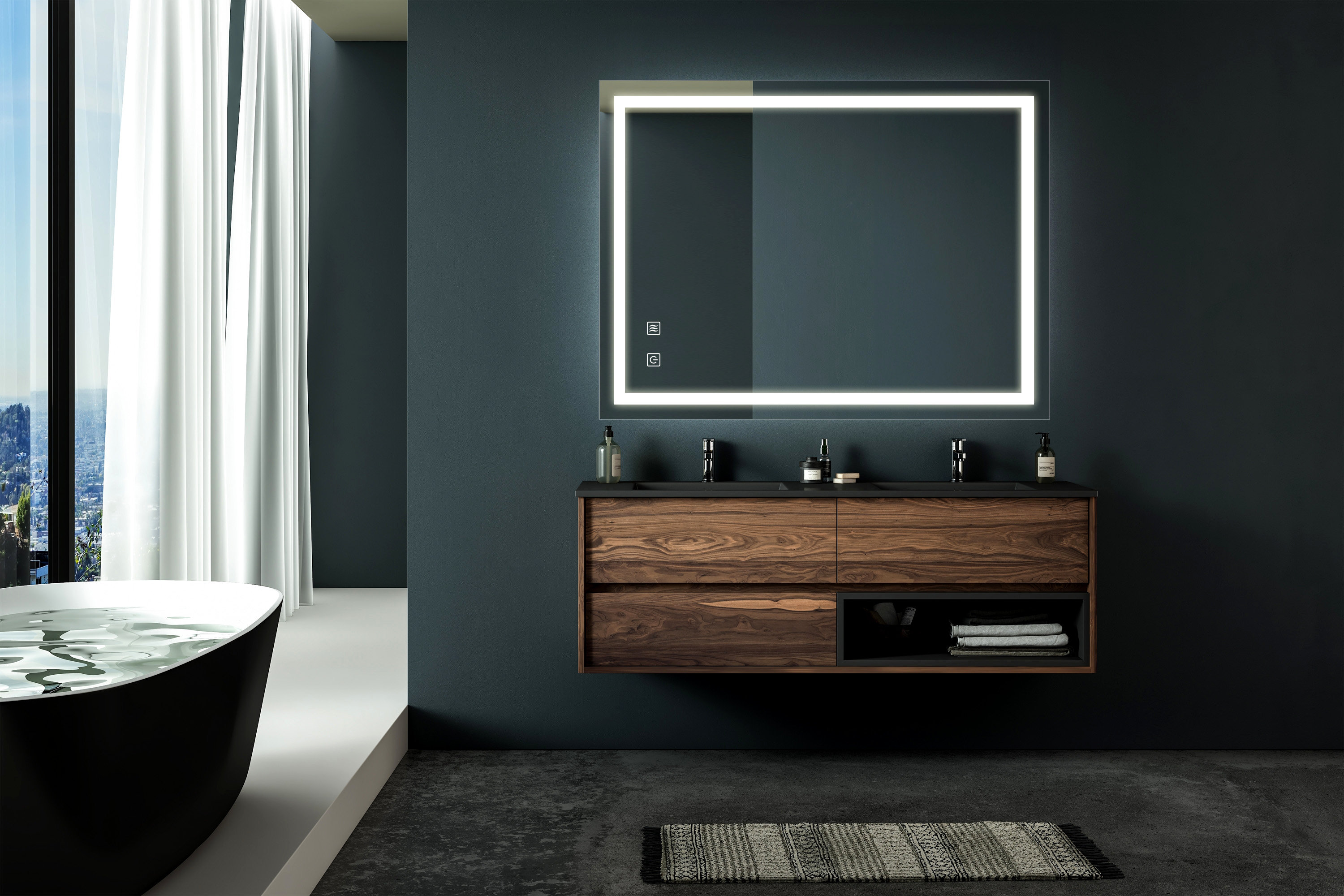 Ivy Bronx Bathroom Led Classy Vanity Mirror With Focused Backplane,High ...