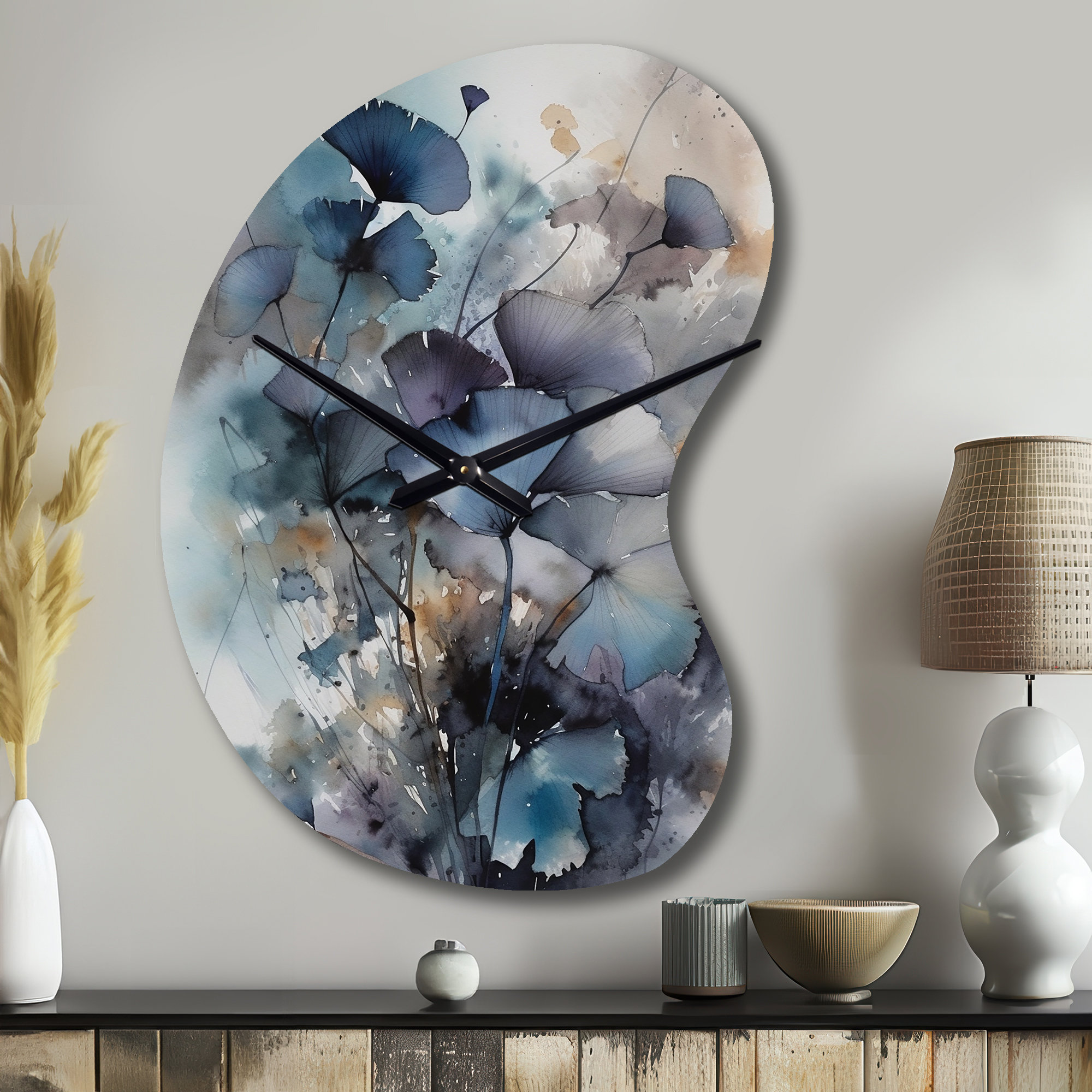 Design Art Blue And Flowers Bouquet Interpretation - Boom Shape Blue ...