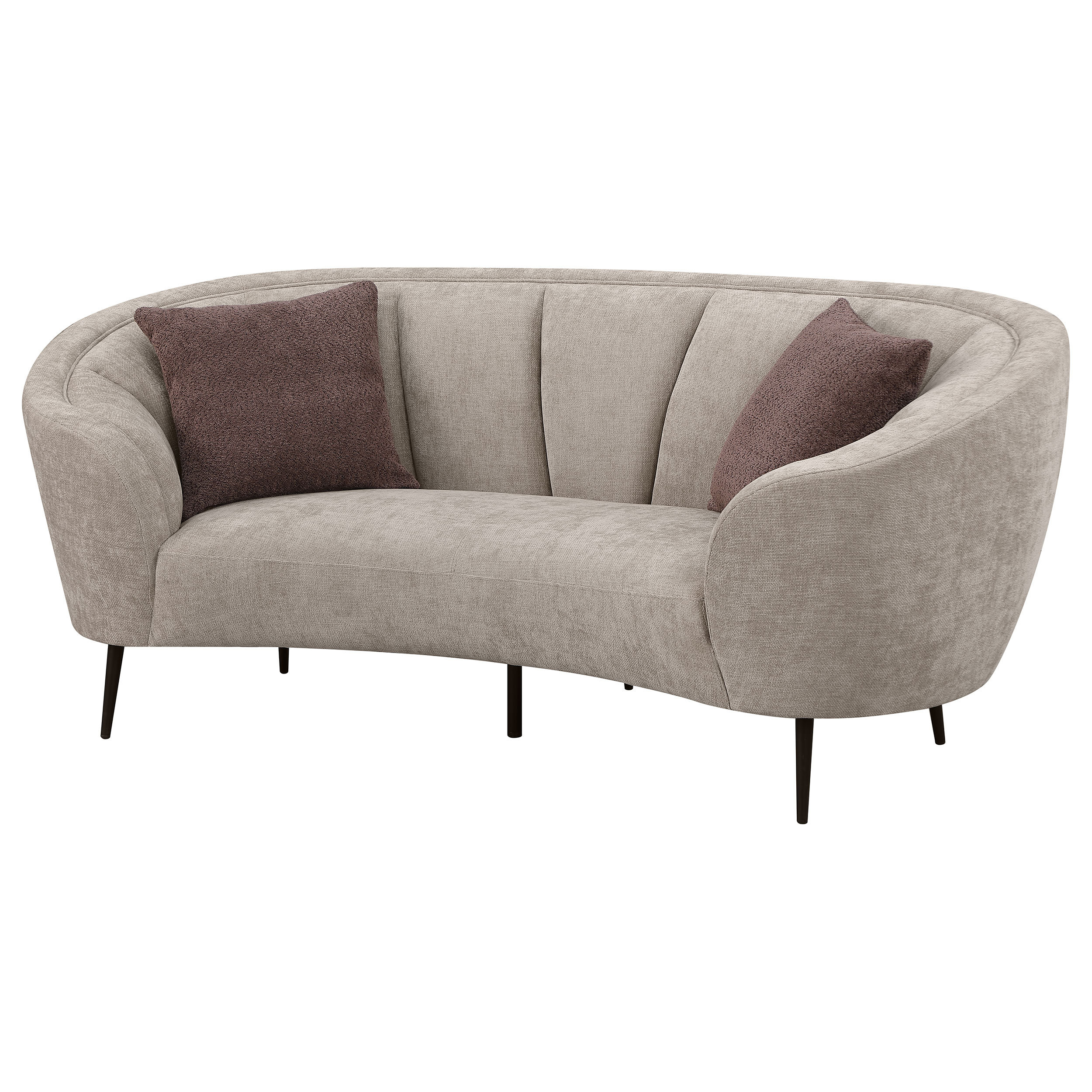 George Oliver Tavist Ellorie Upholstered Channel Back Curved Loveseat ...