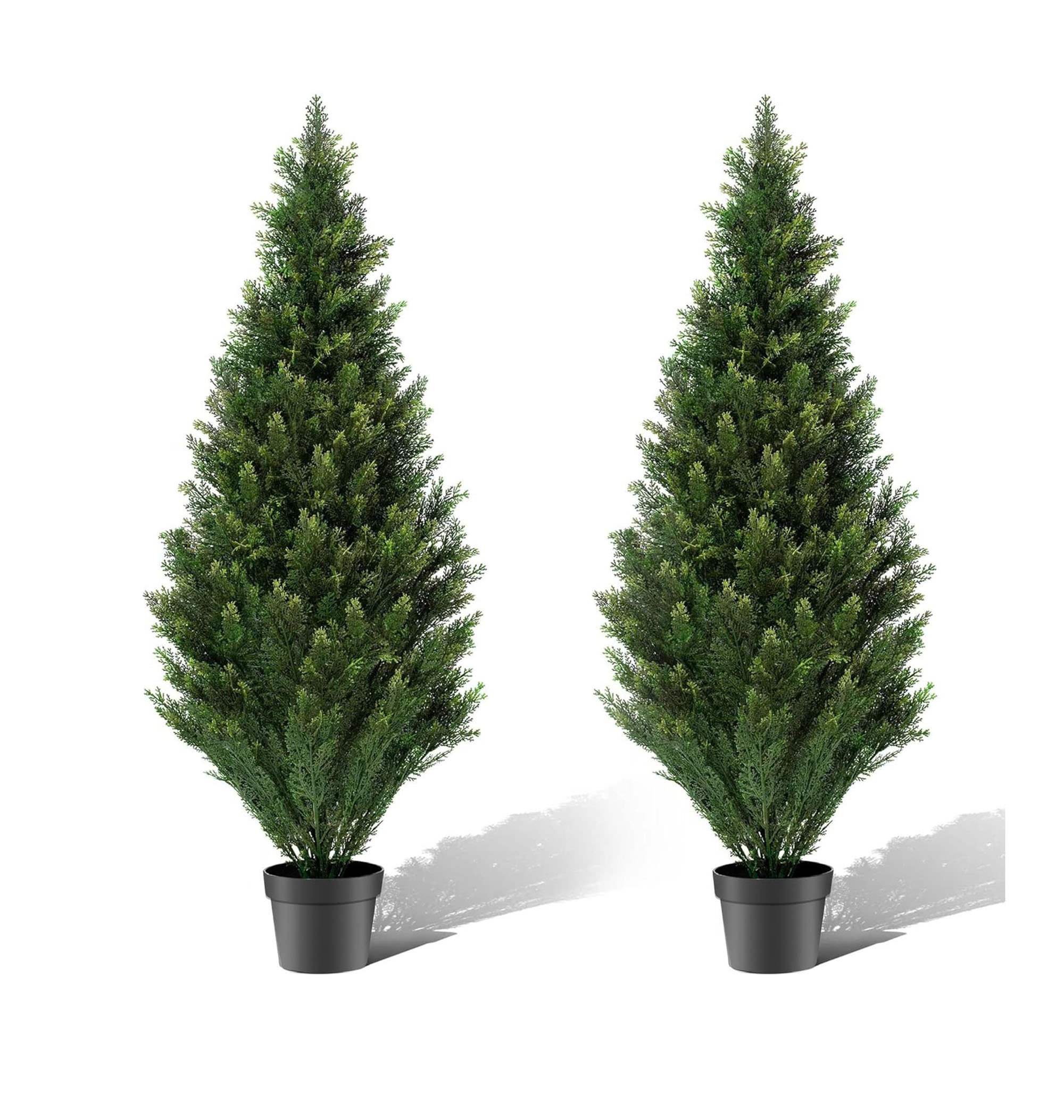 Primrue 2 Pack 4Ft Artificial Cedar Topiary Trees, Outdoor Faux ...