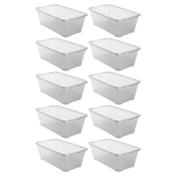 Life Story 6L Shoe & Closet Storage Box Stacking Containers, Clear (160 ...