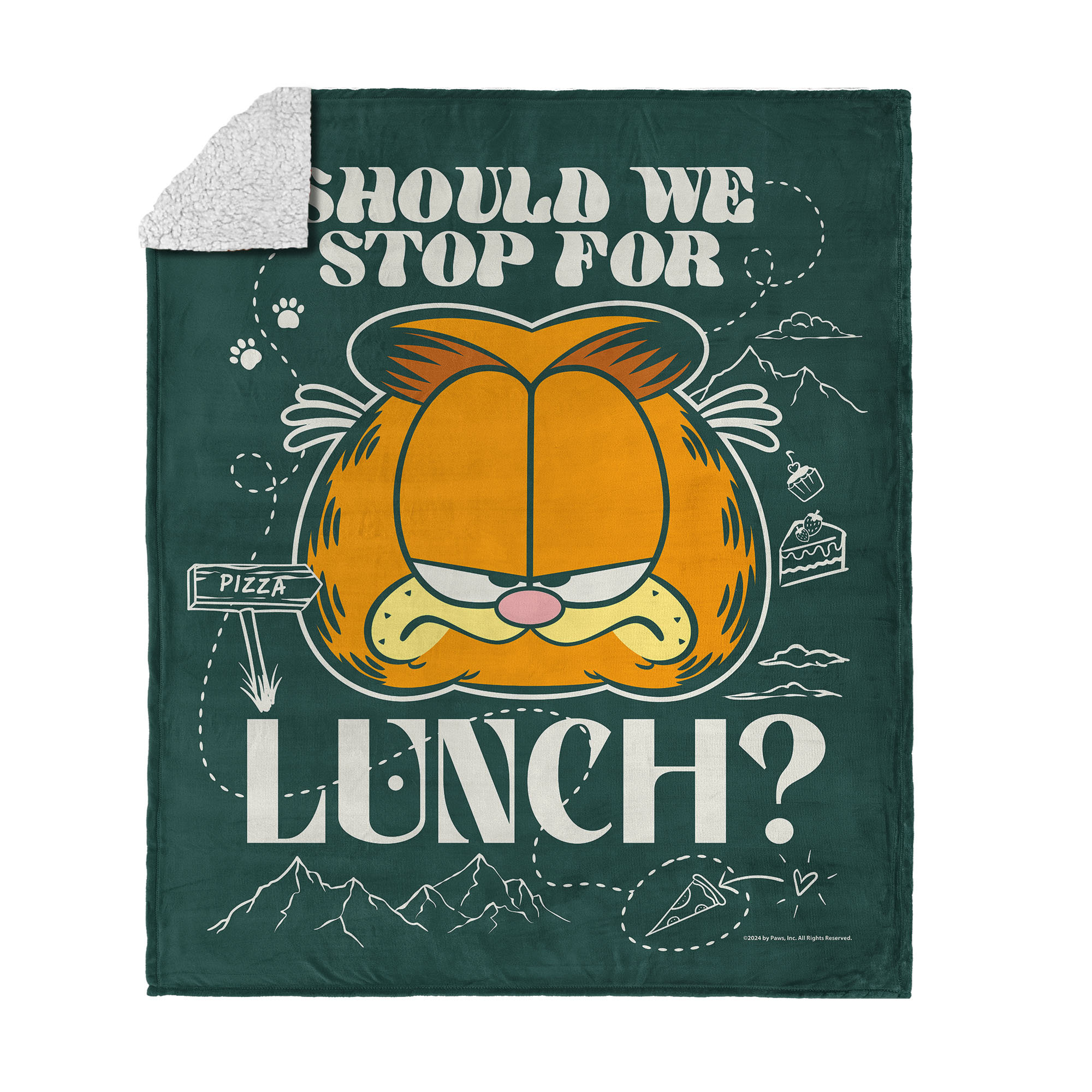 Northwest Nickelodeon Garfield Stop For Lunch Silk Touch Sherpa Throw ...
