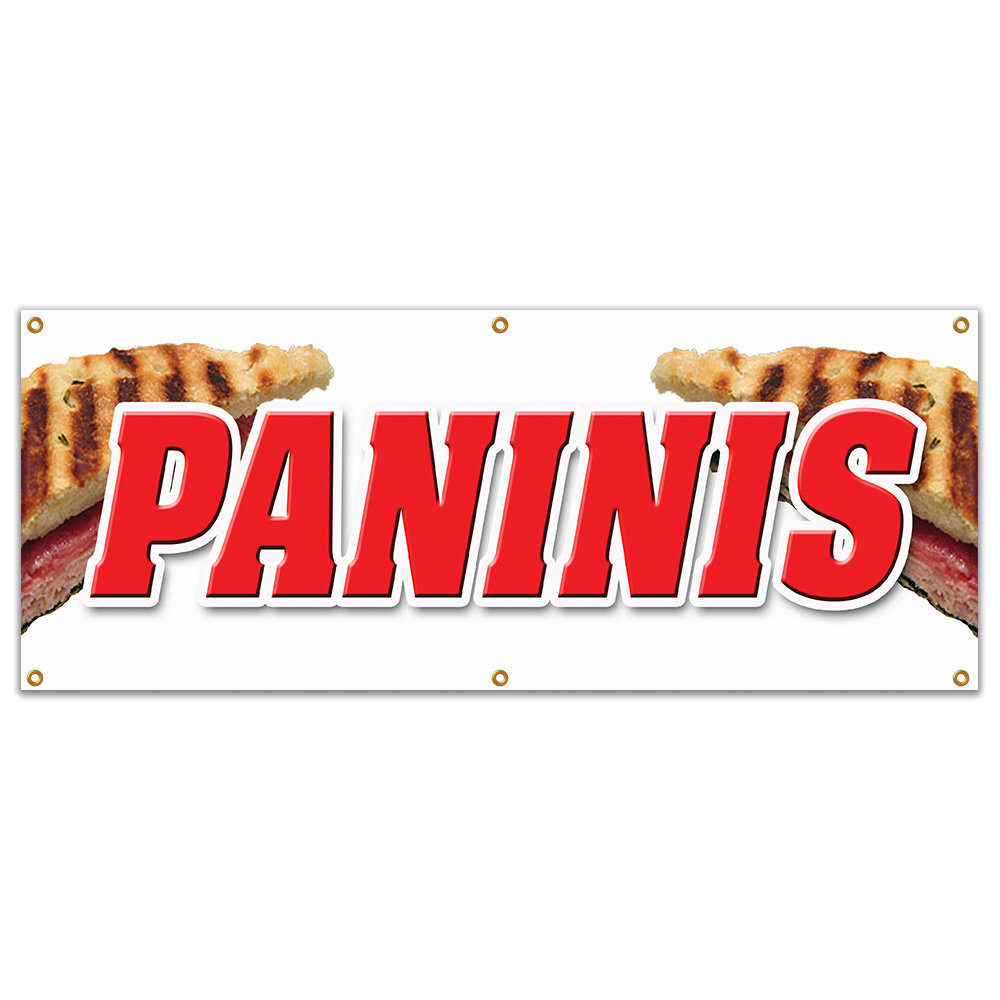 SignMission PANINIS BANNER SIGN Sandwich Sign Hot Concession Pressed ...