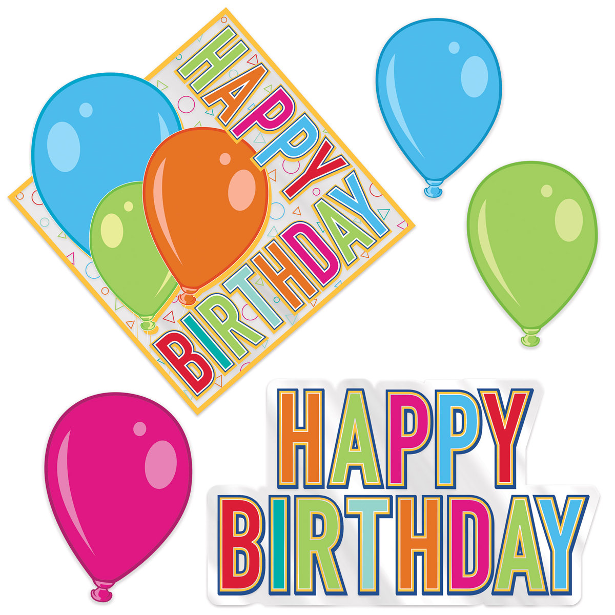 The Party Aisle™ Plastic Happy Birthday Cutouts | Wayfair