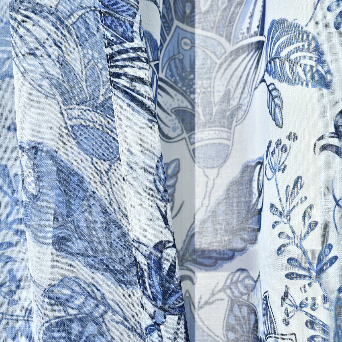 Lush Decor Cynthia Jacobean Floral Sheer Rod Pocket Curtain Panels ...