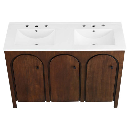 Modway Appia 48'' Double Bathroom Vanity with Ceramic Top | Wayfair