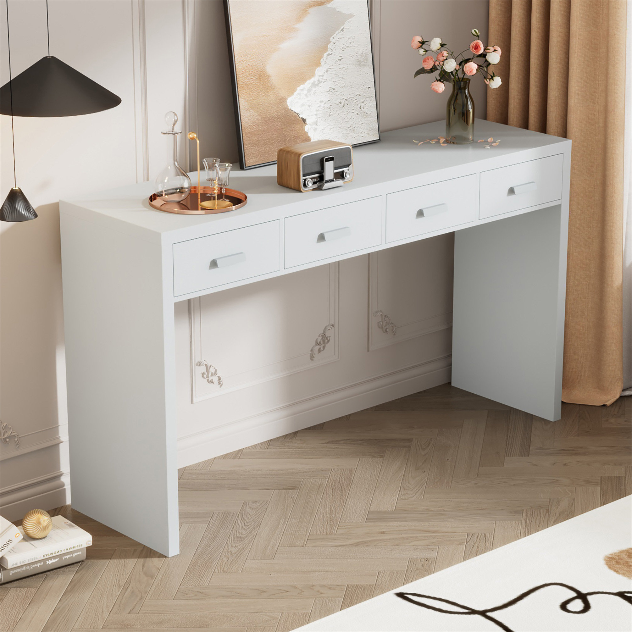 Latitude Run® Cleao Modern Minimalist Console Table With Open Tabletop ...