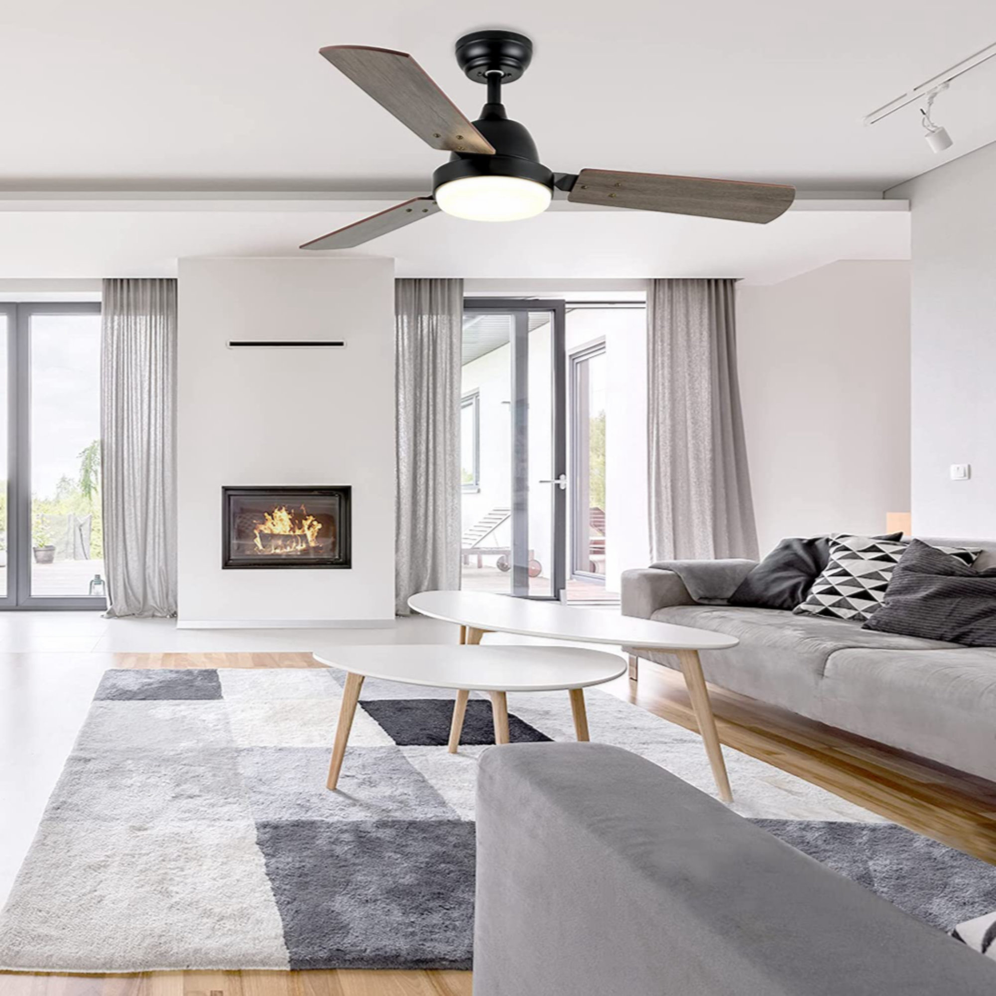 Wrought Studio Dilbert 44-inch Ceiling Fan with LED Light and Remote ...