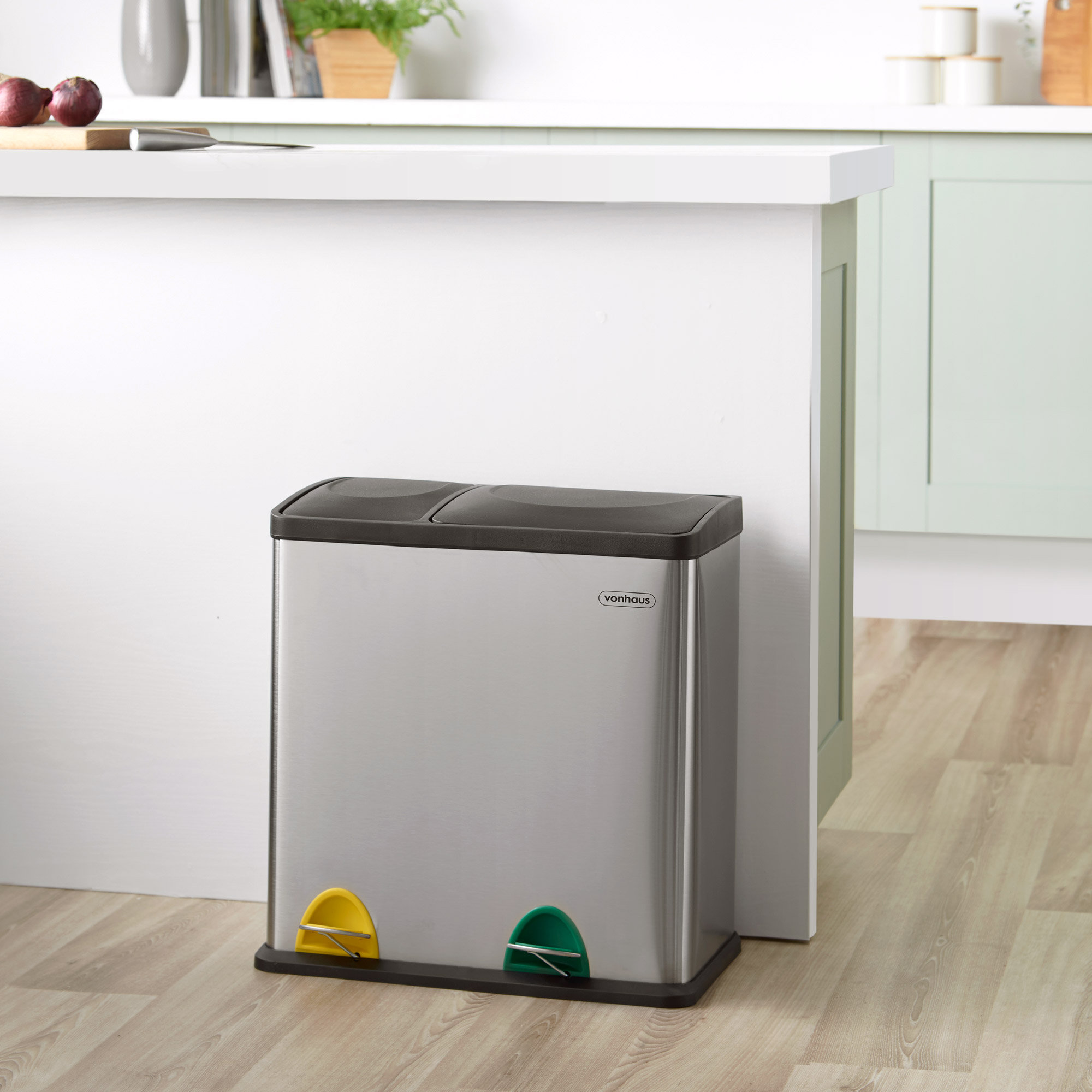 VonHaus Stainless Steel 36 Litre Step On Rubbish Bin & Reviews ...