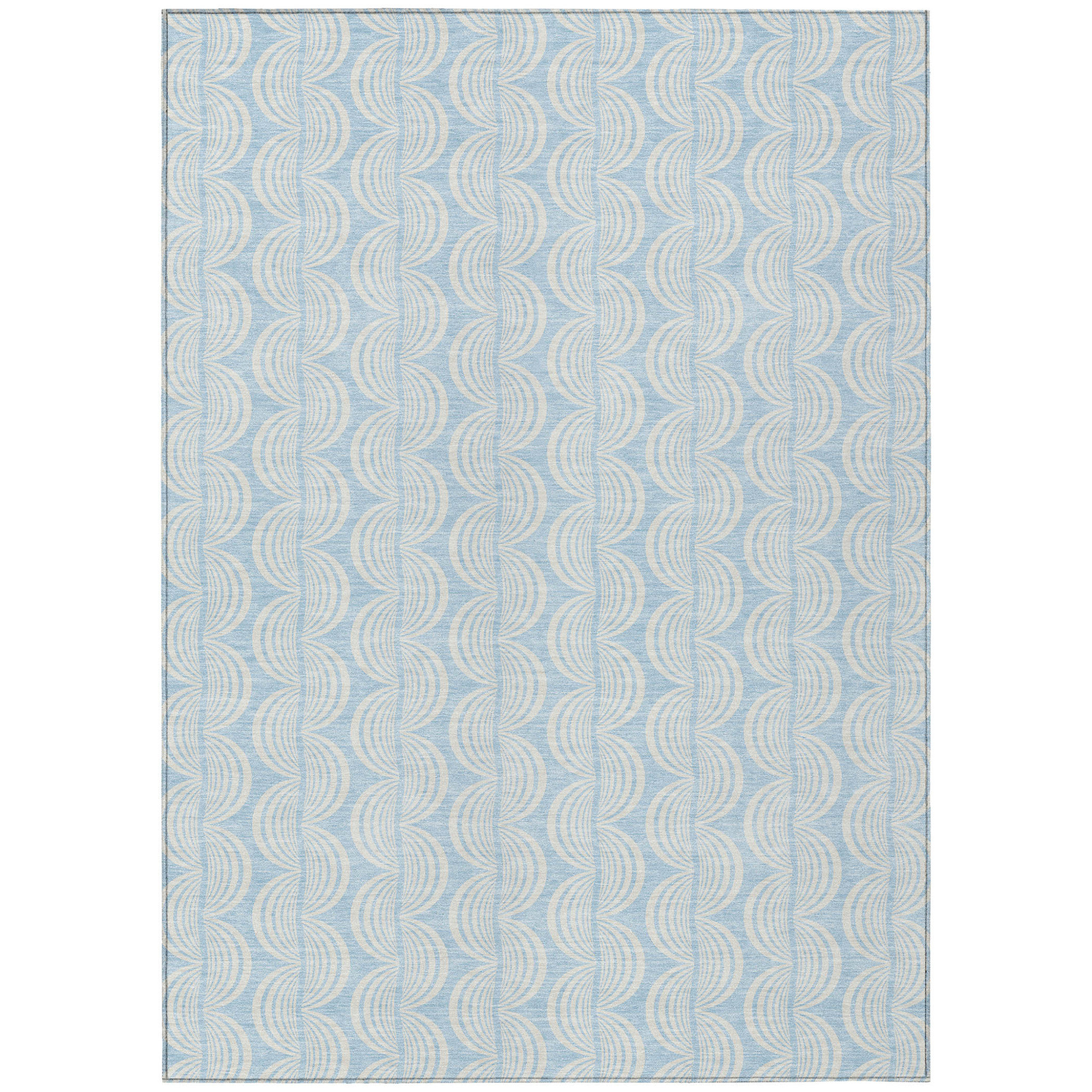 HomeRoots Tapis intérieur lavable extérieur bleu ciel 5 pi x 8 pi Ogee - Wayfair Canada