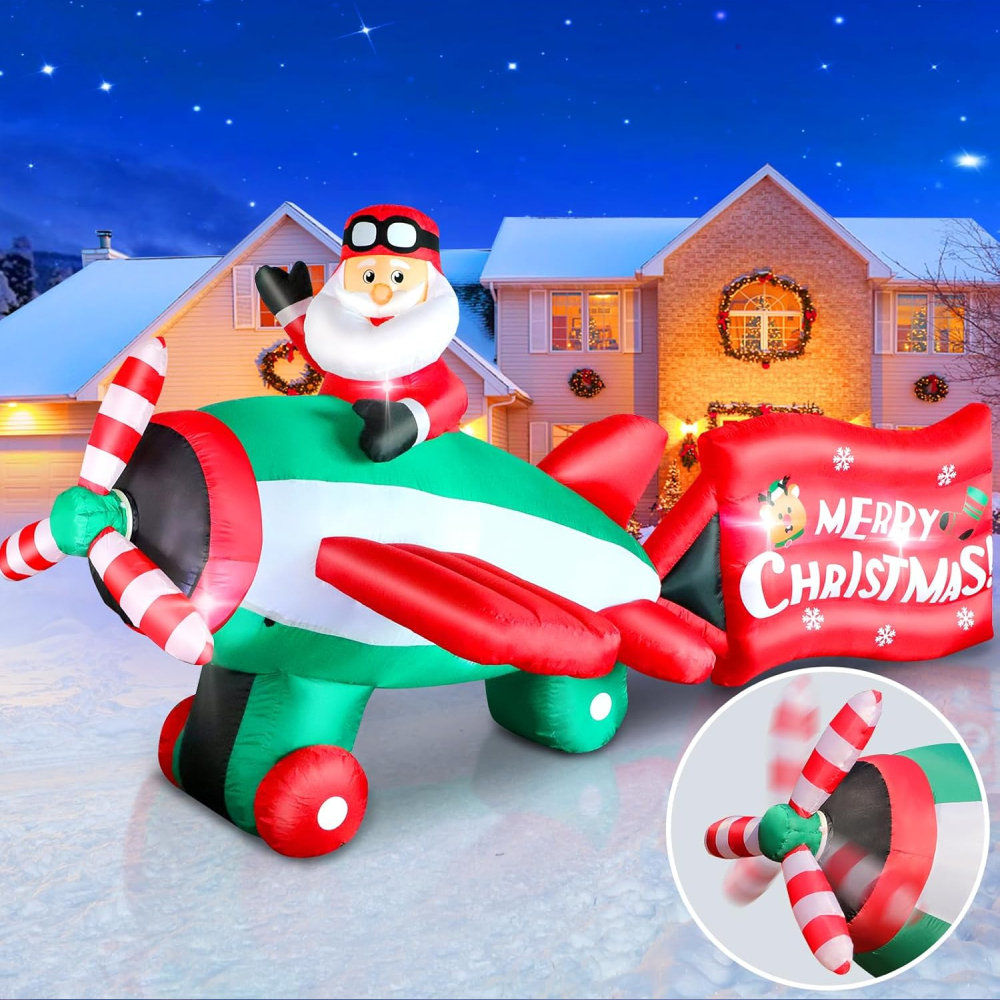 The Holiday Aisle® 10.5FT Inflatable Santa Claus, Giant Santa For Xmas ...