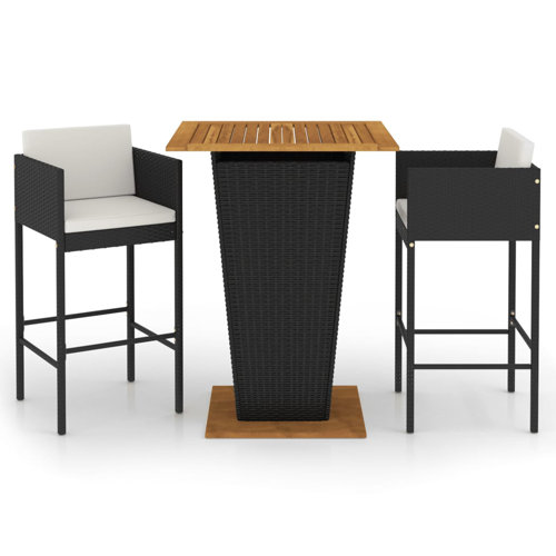 Latitude Run® Patio Bar Set Outdoor Bistro Set Bar Stool Bistro Table ...