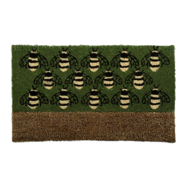 August Grove® Daquesha Busy Bees Boot Scrape Coir Doormat Indoor ...