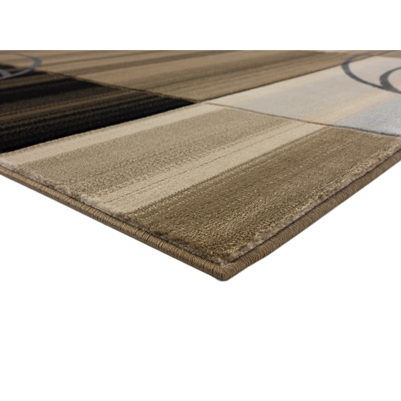 Ivy Bronx Anjolie Abstract Brown/Beige Area Rug | Wayfair