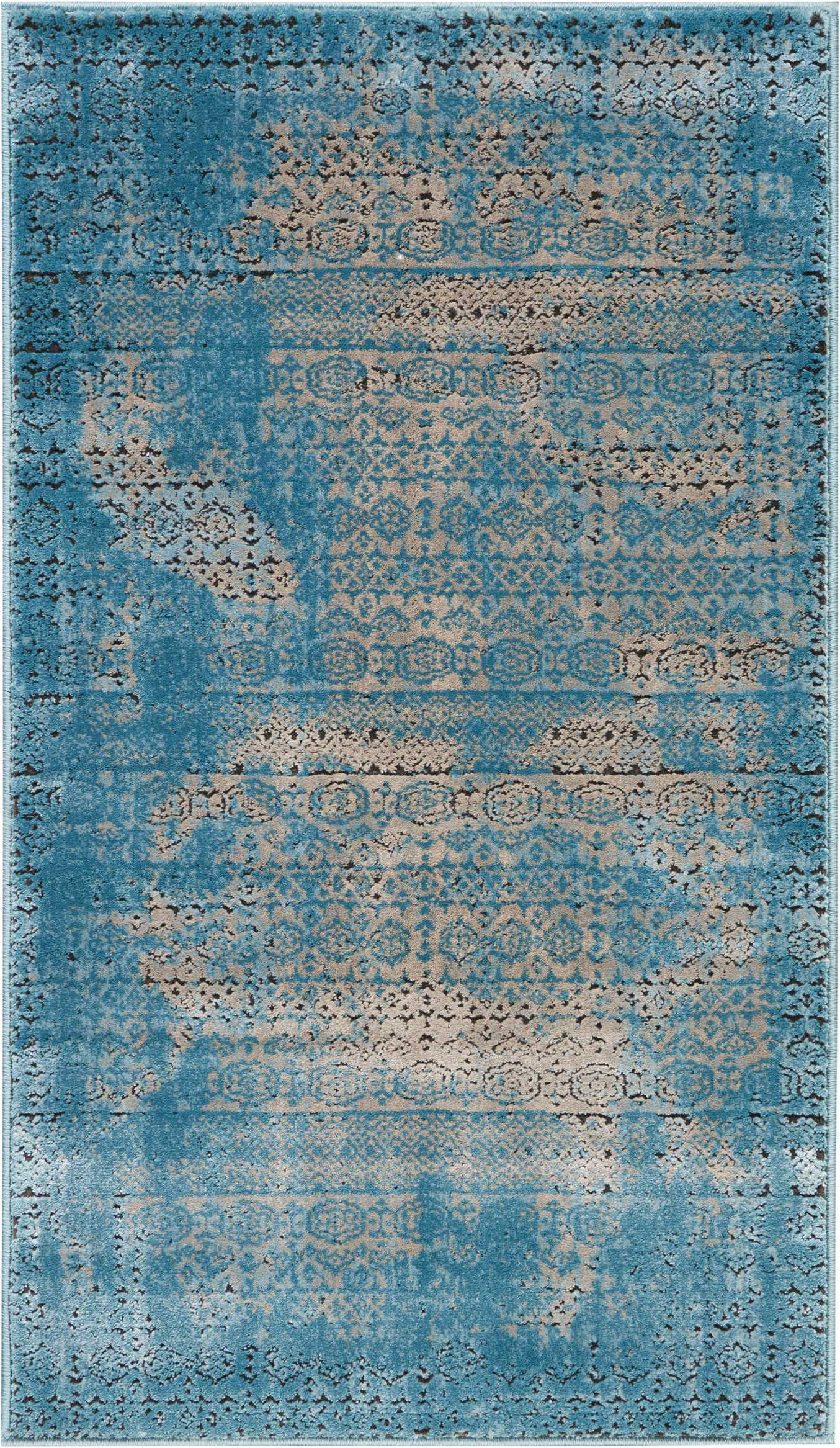 17 Stories Maren Contemporary Modern Blue Area Rug | Wayfair