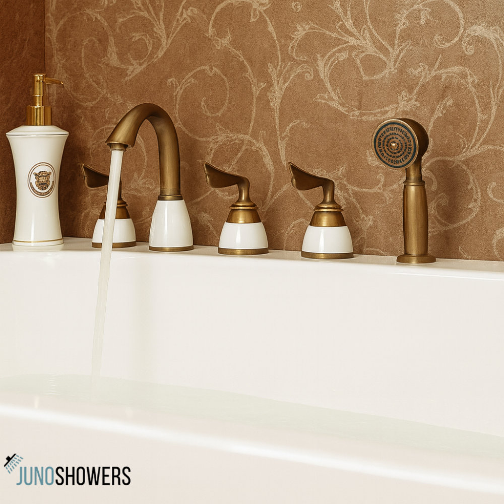 Juno Showers Contemporary shower system with rainfall head and ...