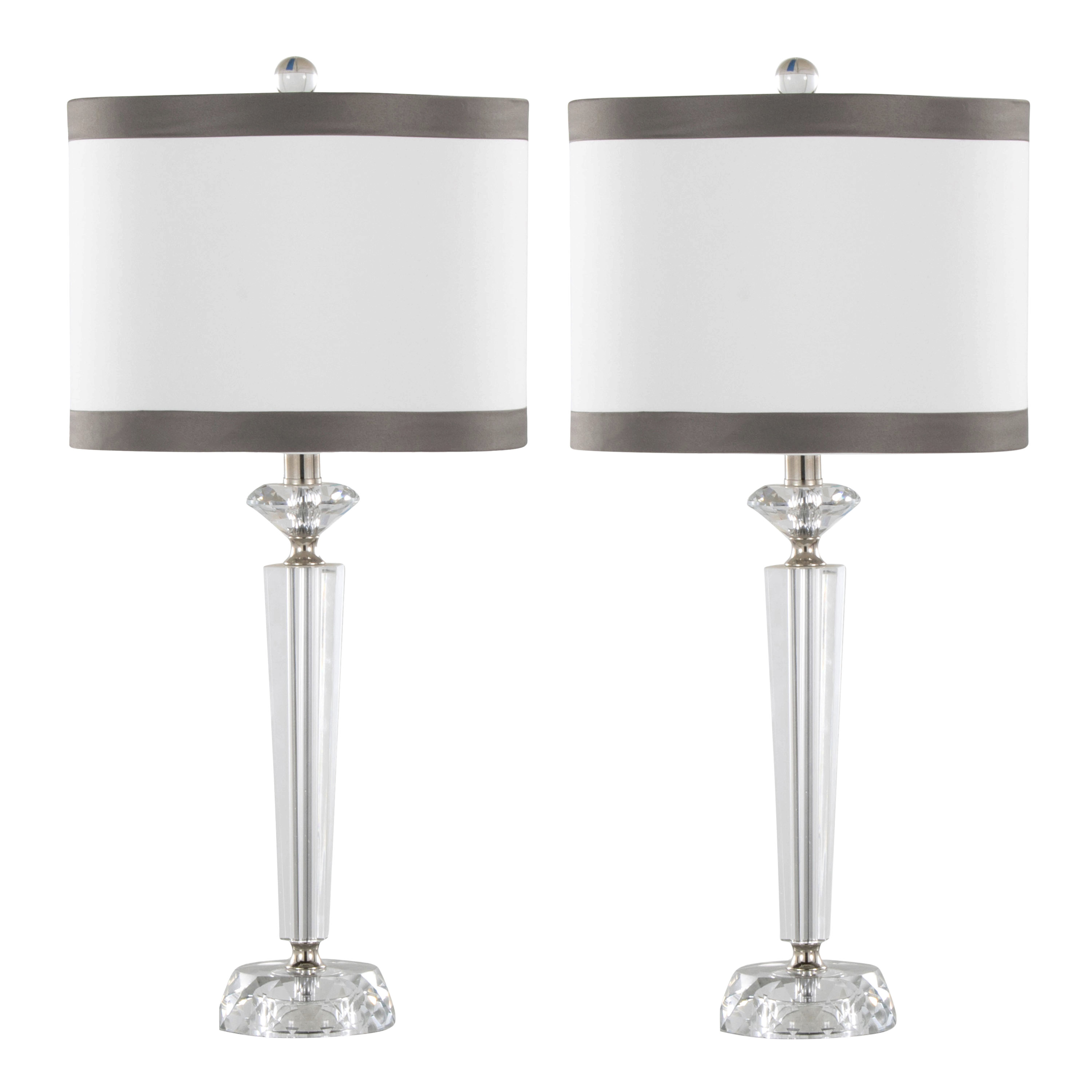 Rosdorf Park Diamond Torch 25.75" Crystal Contemporary Table Lamp In ...