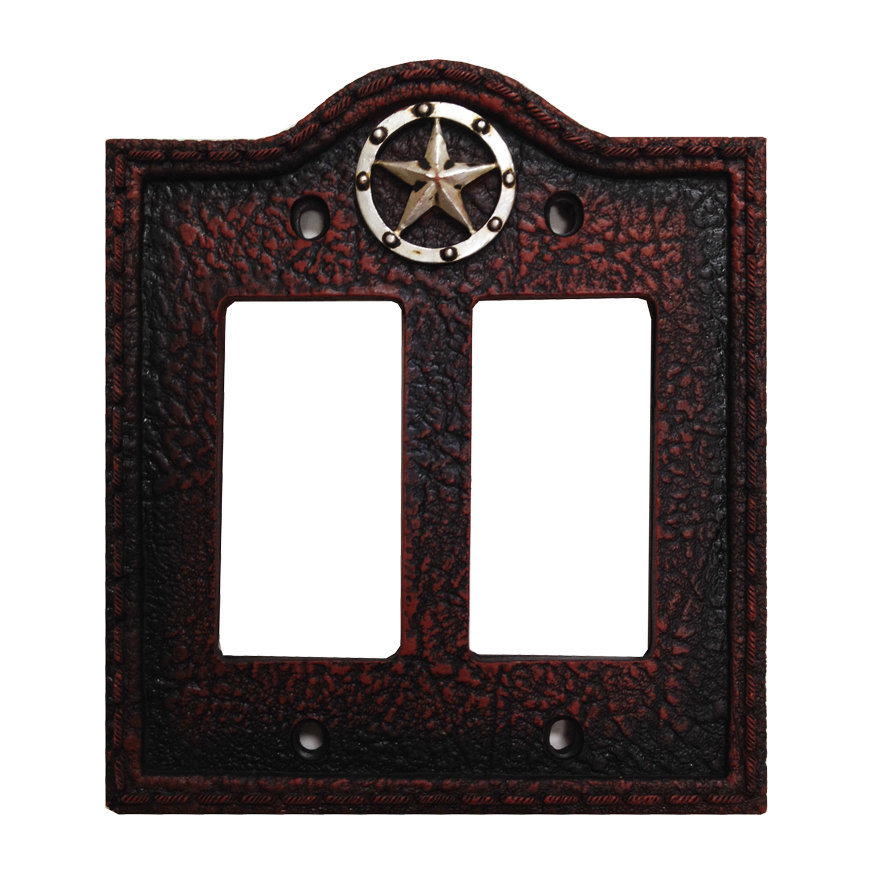 HiEnd Accents Leather Grain Double Rocker Switch Plate | Wayfair