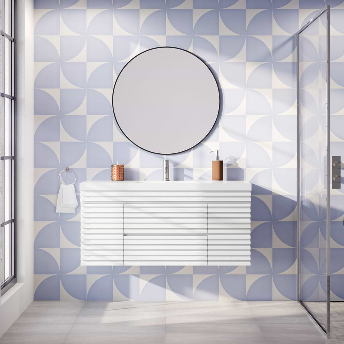 Ebern Designs Sonata 48" Single Bathroom Vanity with Integrated White ...