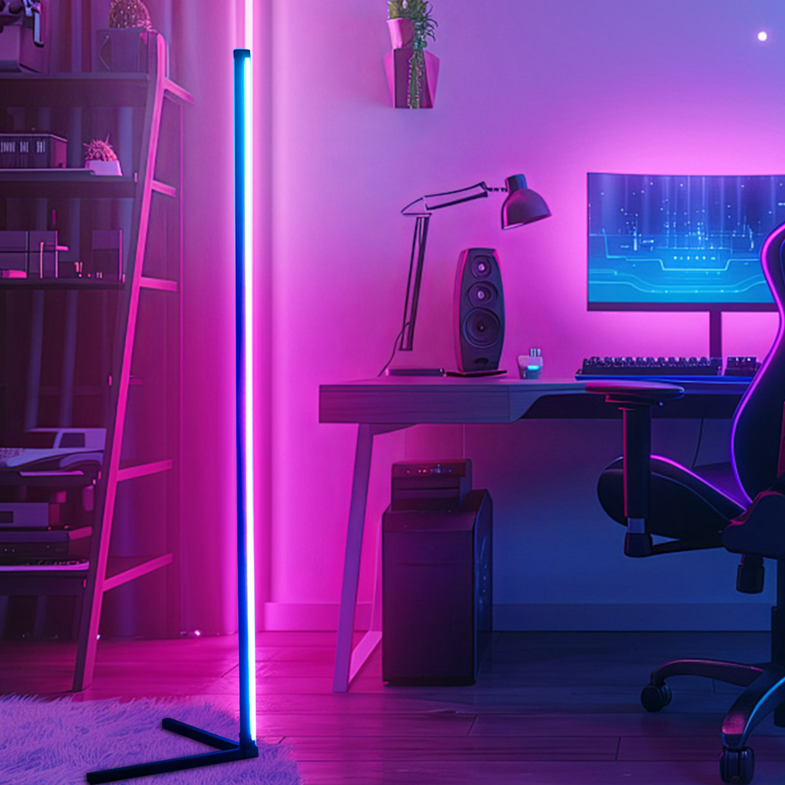 Wrought Studio Rgb Led Floor Lamp,corner Floor Lamp,with Music Sync And ...