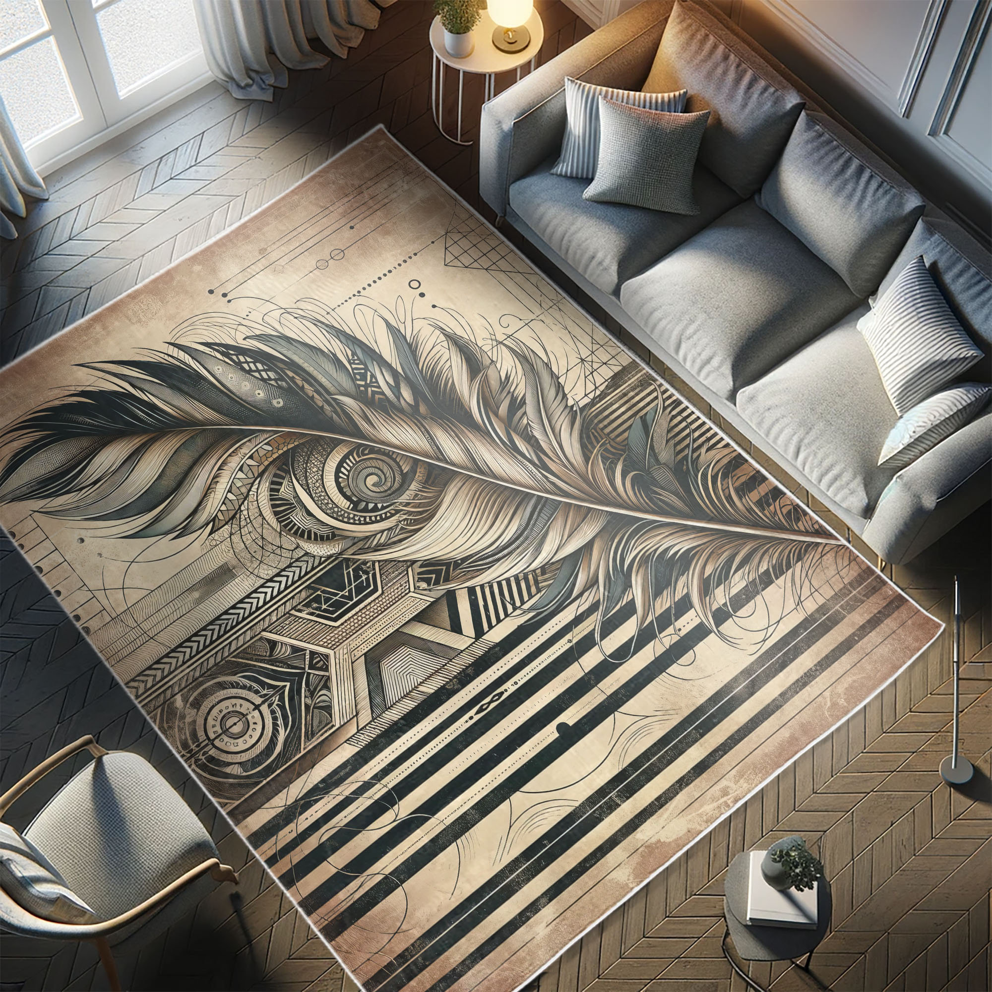 Ambesonne Bohemian High Density Long Fiber Poly Threads Decorative Area ...