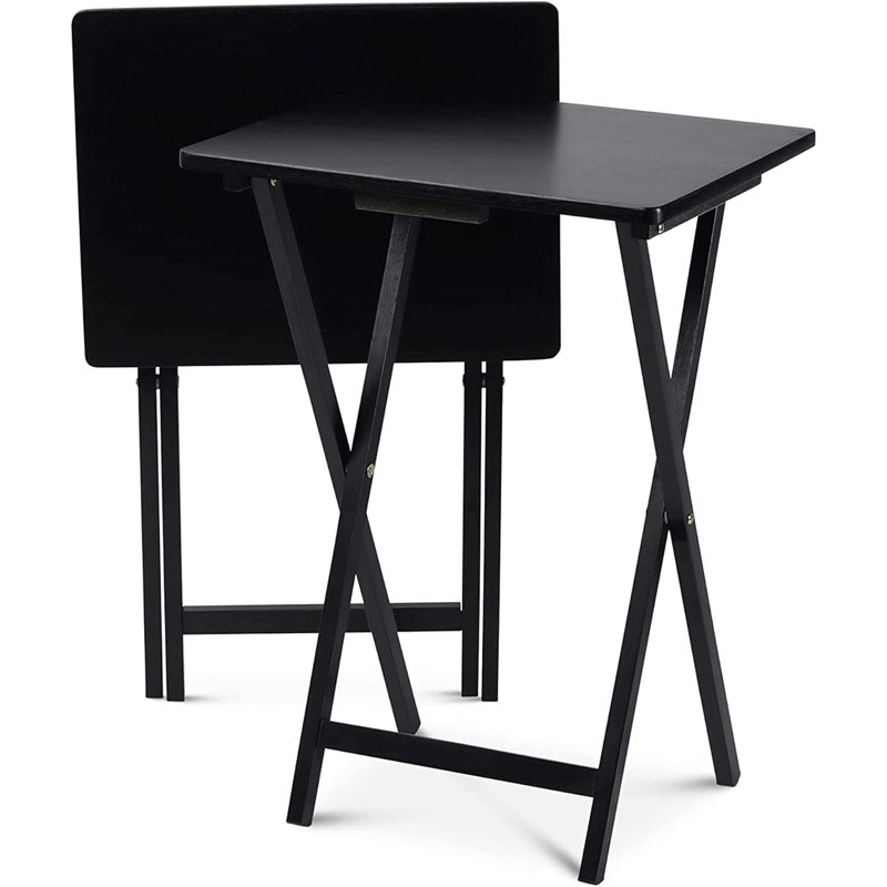 Hokku Designs 2-Pack TV Tray Folding Dinner Table W/Collapsible Storage ...
